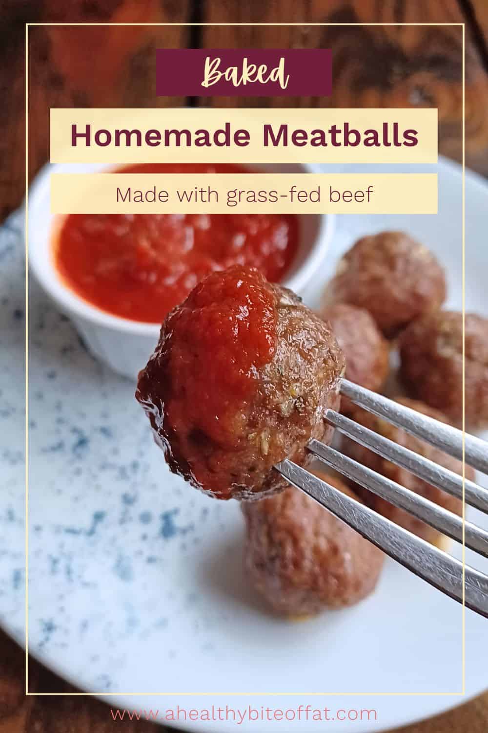 Baked Homemade Meatballs - A Healthy Bite of Fat